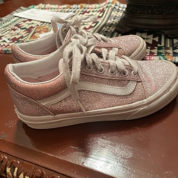 Vans | Shoes | Vans Girl Size 3 In Glittery Pink | Poshmark